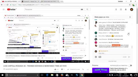 LIVE CARTOLA RODADA 30 TIRANDO DÚVIDAS E MONTANDO TIME AO VIVO YouTube