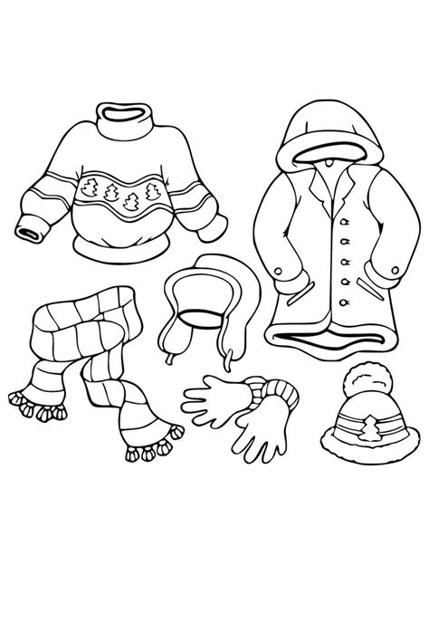 Gratis Winter Kleding Kleurplaat Printen Voor Volwassenen En Kinderen