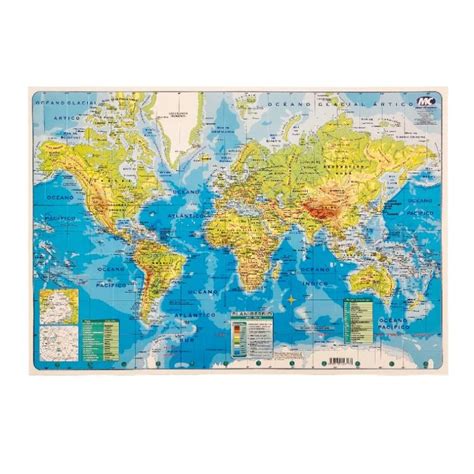 Librería San Pablo Mapa N6 Planisferio Fisico Politico Mundo