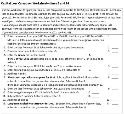 2016 1041 Capital Loss Carryover Worksheet