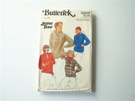 Vintage Butterick Womens Top With Hood Paper Sewing Etsy