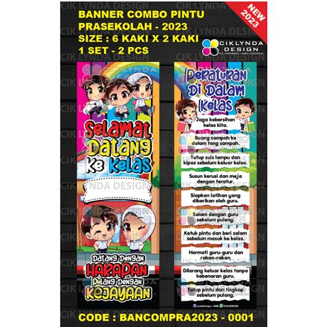 PRE ORDER BANNER BUNTING COMBO PINTU KELAS PRASEKOLAH SLMT DTG