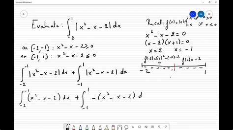 definite integral of absolute value function youtube