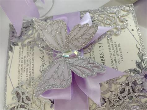 30 Invitaciones De Xv Años Con Temática De Mariposas en venta en
