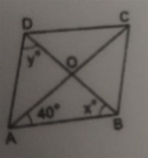 in the given figure abcd is a rhombus find the value of x and y