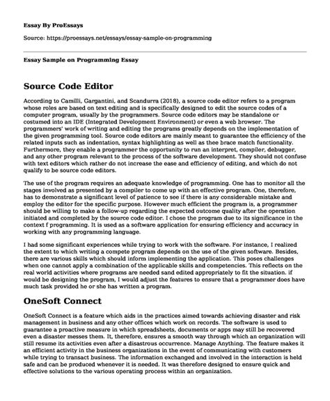 📌 essay sample on programming free essay term paper example