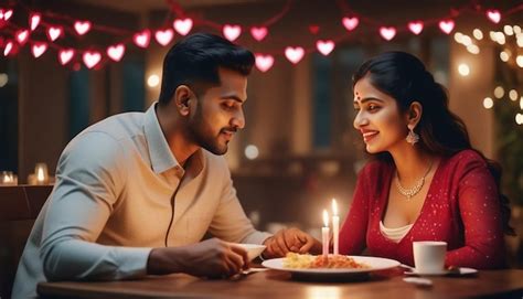 Premium Photo Happy Indian Couple Having Dinner