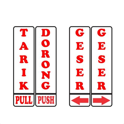 Jual STIKER TARIK DORONG STICKER GESER STICKER PINTU TOKO TARIK