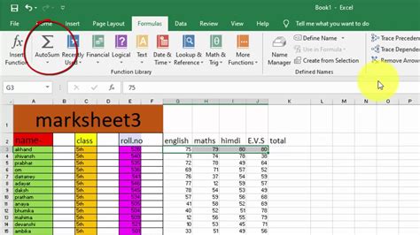 Create Marksheet In Excel