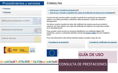 Consultar la prestación por desempleo última prestación recibos de