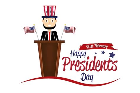 Feliz día de los presidentes Vector Premium