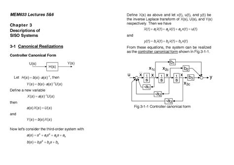 description of siso systems on robust control systems i mem 633 docsity
