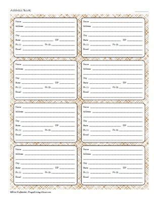 Editable Printable Address Book Template Klodiva
