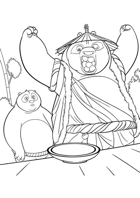 Po fandt Li Shan tegninger til farvelægning Kung fu panda 3 tegninger