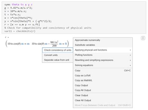next step suggestions for symbolic workflows in live editor matlab and simulink example