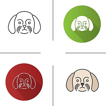 Shih Tzu Icon Negative Space Vet Linear Vector Negative Space Vet