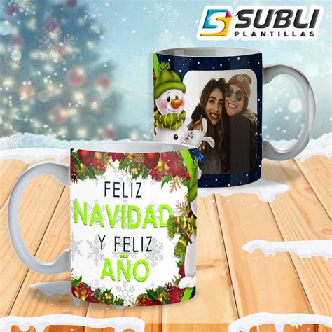Diseños Plantillas para Sublimar Tazas Feliz Navidad SubliPlantillas