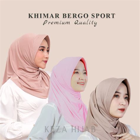 Jual SIZE M Jilbab Jersey Sport Hijab Bergo Sport Pat Jilbab Olahraga