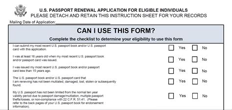 Form DS 82 U S Passport Renewal Application For Eligible Individuals