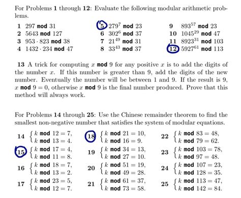 solved for problems 1 through 12 evaluate the following