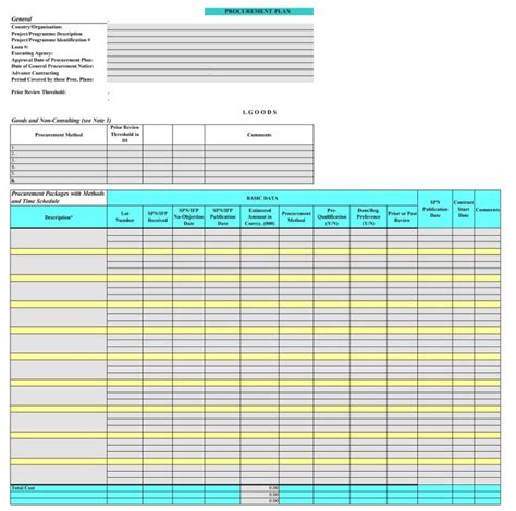 Free Procurement Spreadsheet Templates Ms Excel Pdf American