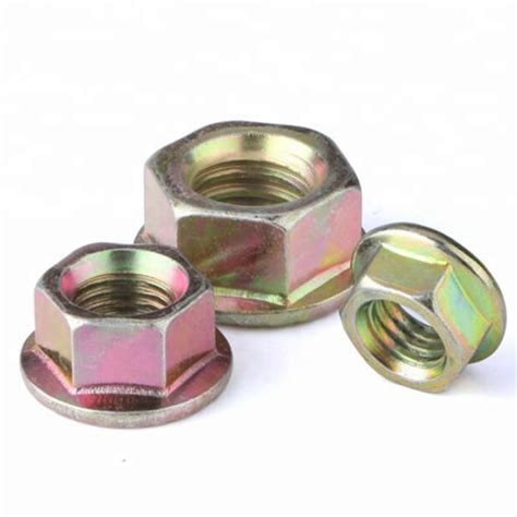 Yellow Zinc Plated Hex Flange Nuts Din Bolts Nuts Screws Panda