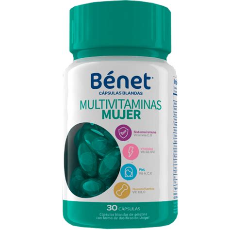 Benet Multivitaminas Mujer Frasco x 30 Cápsulas
