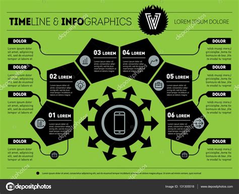 Horizontal Infographic Timeline Stock Vector By Thebackground 131305518