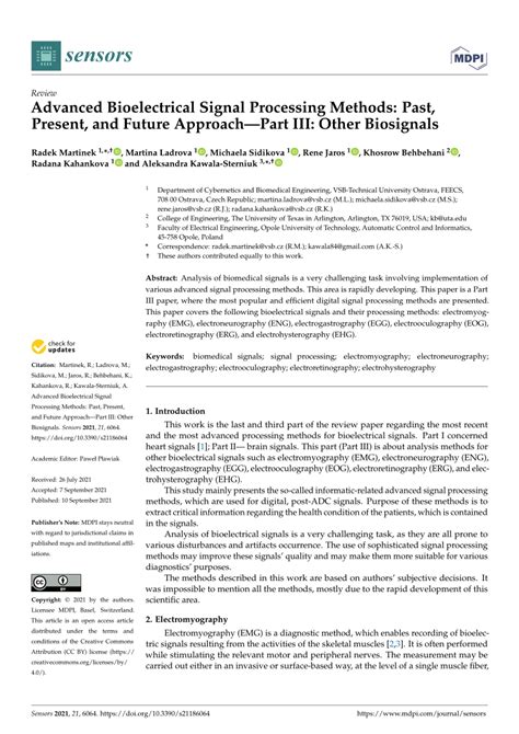 pdf advanced bioelectrical signal processing methods past present and future approach—part