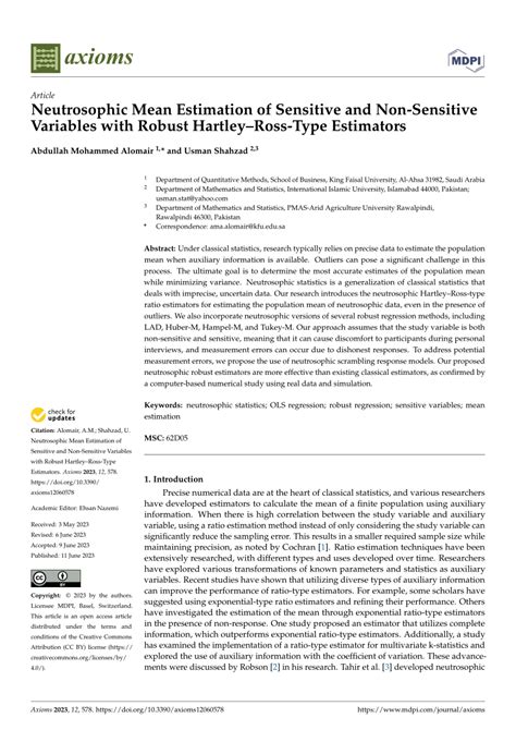pdf neutrosophic mean estimation of sensitive and non sensitive variables with robust hartley
