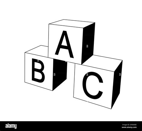 abc Alphabet Buchstaben Blöcke 3D schwarz weiße Blöcke für Kinder