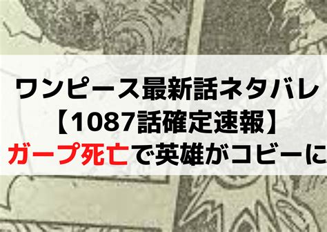 ワンピースネタバレ最新話1087話考察ガープ敗北シリュウとクザン勝利 ANSER