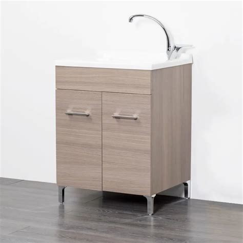 Mobile Lavatoio Ante X Cm Con Vasca Finitura Rovere Fumo