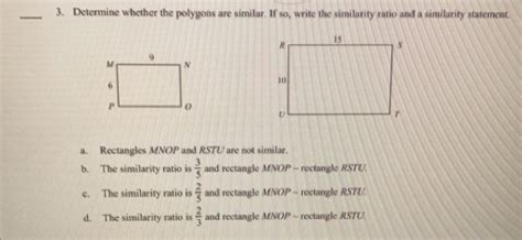 Solved 3 Determine Whether The Polygons Are Similar If So Write The