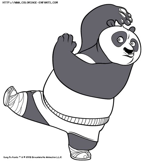 Coloriage kung fu panda déjà 1718 fois imprimés