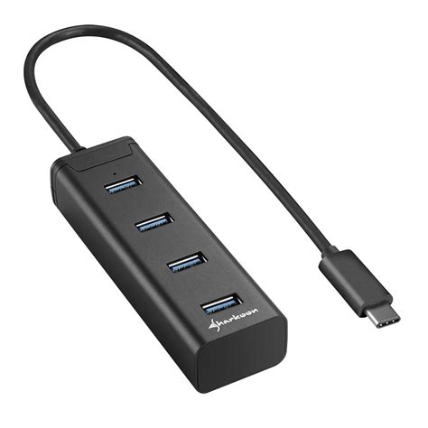 Sharkoon 4 Port USB 3 0 Aluminium Hub Type C