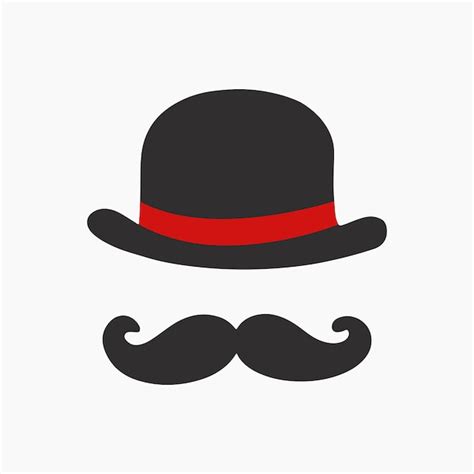 Ilustración de sombrero y bigote Vector Premium