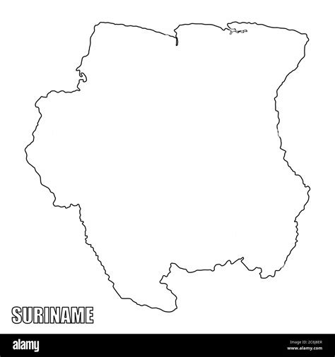 Suriname Outline Map Stock Vector Image Art Alamy