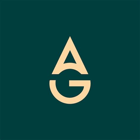 Diseño del logotipo del vector de letras AG Vector Premium