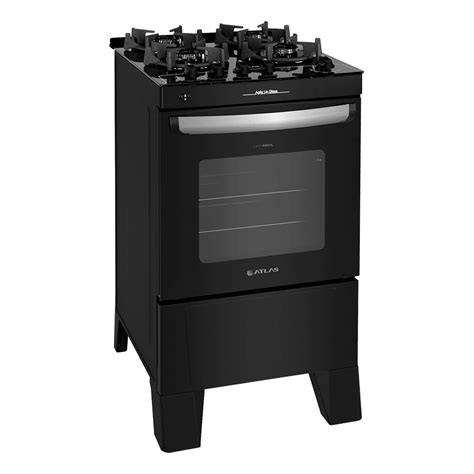 Fogão Atlas Agile Up Glass 4 Bocas Preto Bivolt Atlas