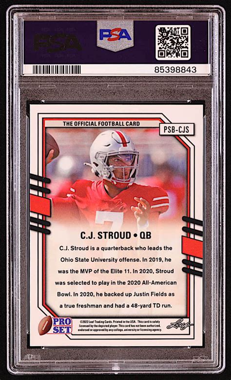 C J Stroud 2022 Leaf Pro Set Metal Draft Prospects Crystal Pink