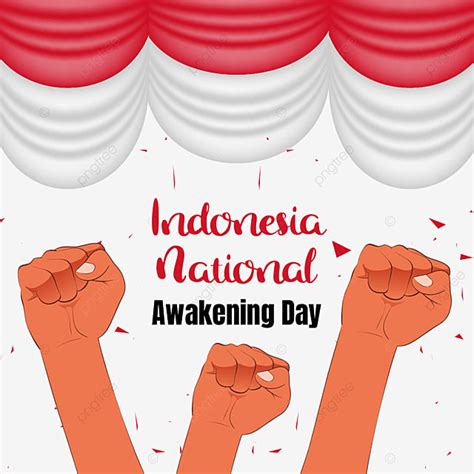 Día Nacional De Despertar Indonesio Con Bandera 3d Y Geométrica PNG