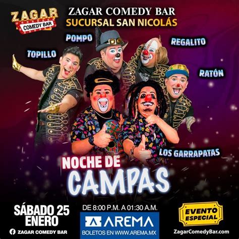 Noche De Campas En Zagar Comedy Bar San Nicolas Arema Ticket