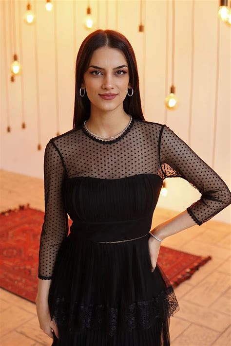 Siyah T L Dantel Uzun Abiye Elbise Springstore