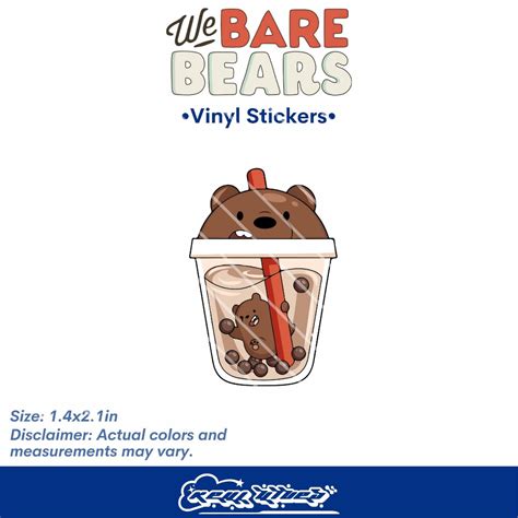 We Bare Bears Sticker Wbb Peeker Ice Bear Grizz Panpan Cartoons Vinyl