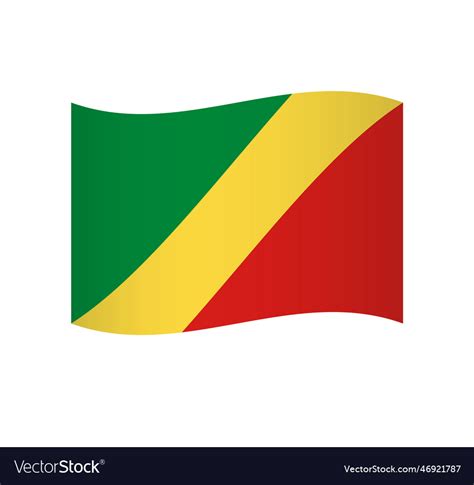 Wavy Flag Of Republic The Congo Royalty Free Vector Image