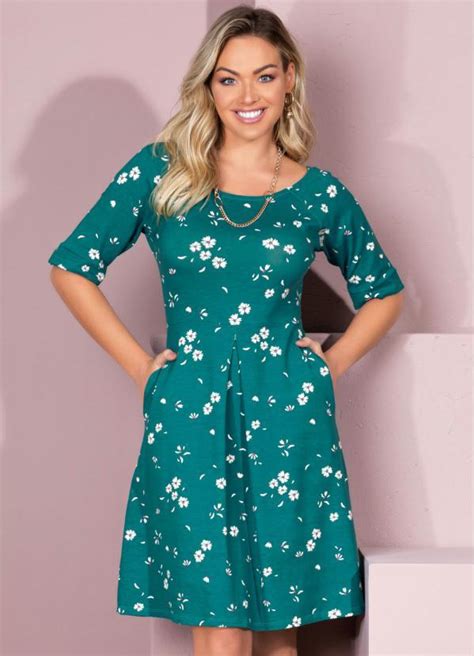 Vestido Curto Floral Verde Bolsos Quintess