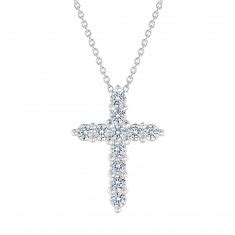 1ctw Lab Grown Diamond Cross Pendant Necklace REEDS Jewelers