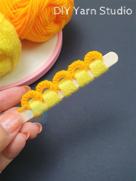 Easy Woolen Flower Making Ideas With Ice Cream Stick Hand Embroidery