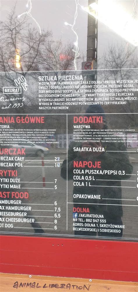 Menu at Kurczak z rożna na Dolnej restaurant Warsaw Dolna 2A